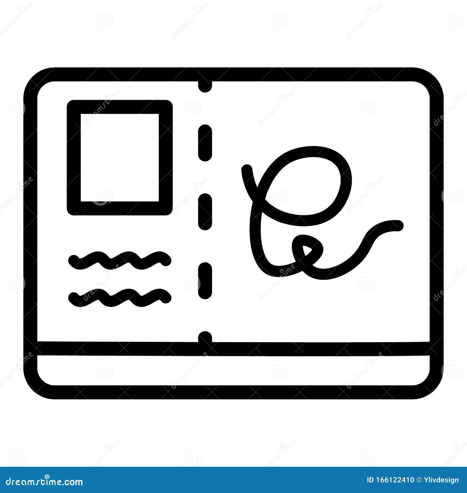 Biometric Passport Icon Outline Style Stock Vector Illustration Of