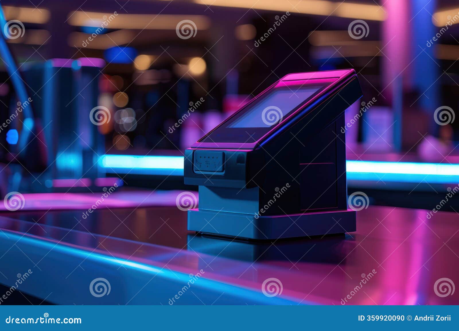 Biometric Payment Scanner with Modern Design in Ambient Lighting for ...