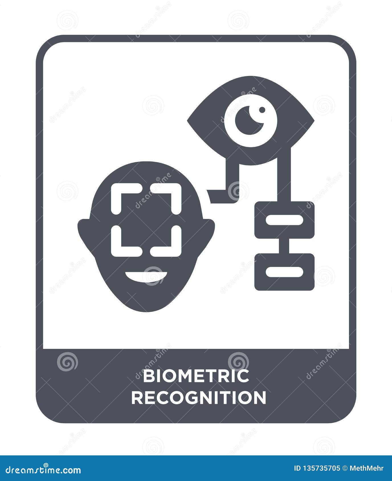 Biometric Recognition Icon in Trendy Design Style. Biometric ...
