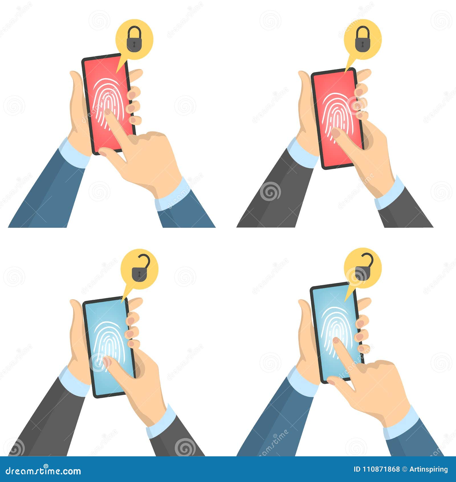 Biometric Scanner Set. Vector Illustration | CartoonDealer.com #110871868