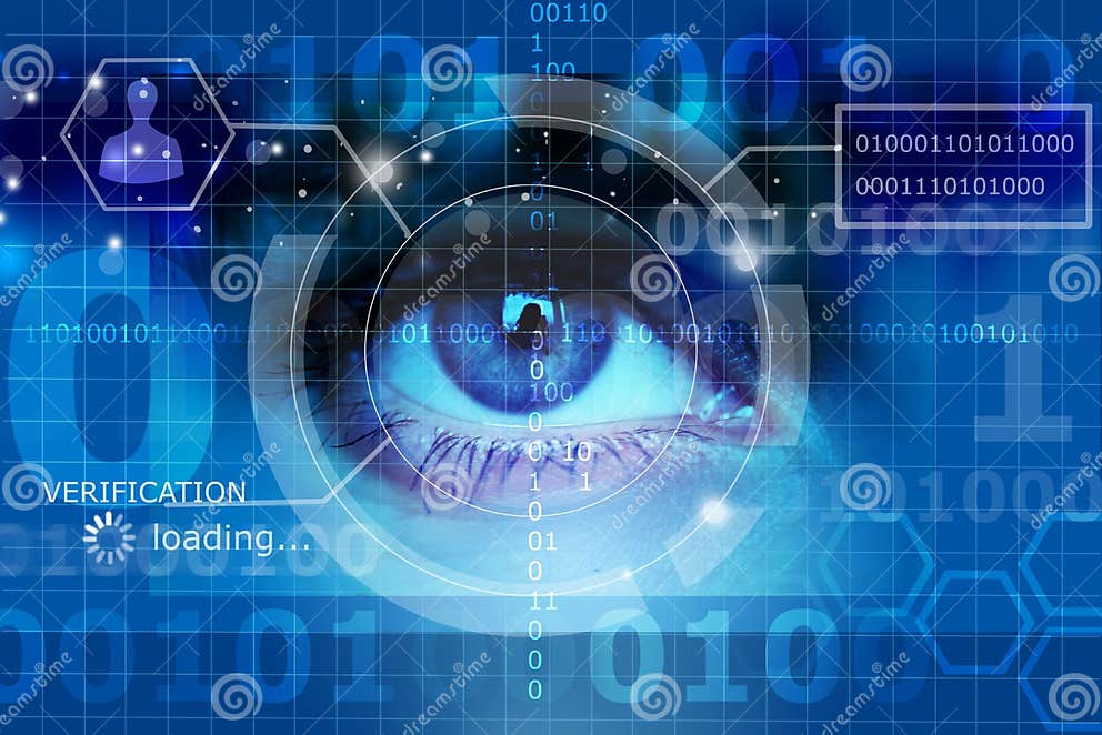 Biometric screening eye stock illustration. Illustration of future ...