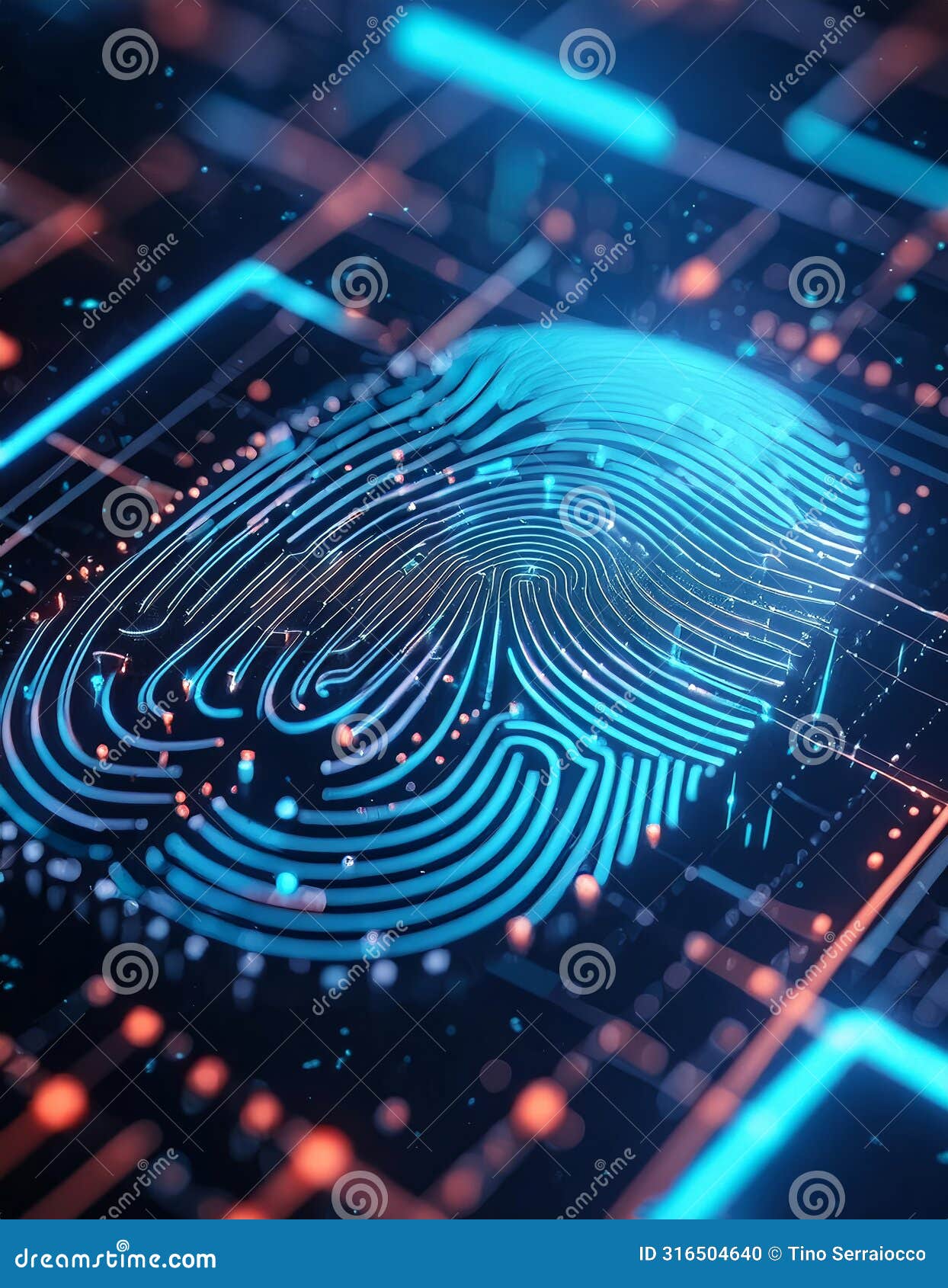 Biometric Security AI Advancement Iris Fingerprint Scanner Lock Cyber ...