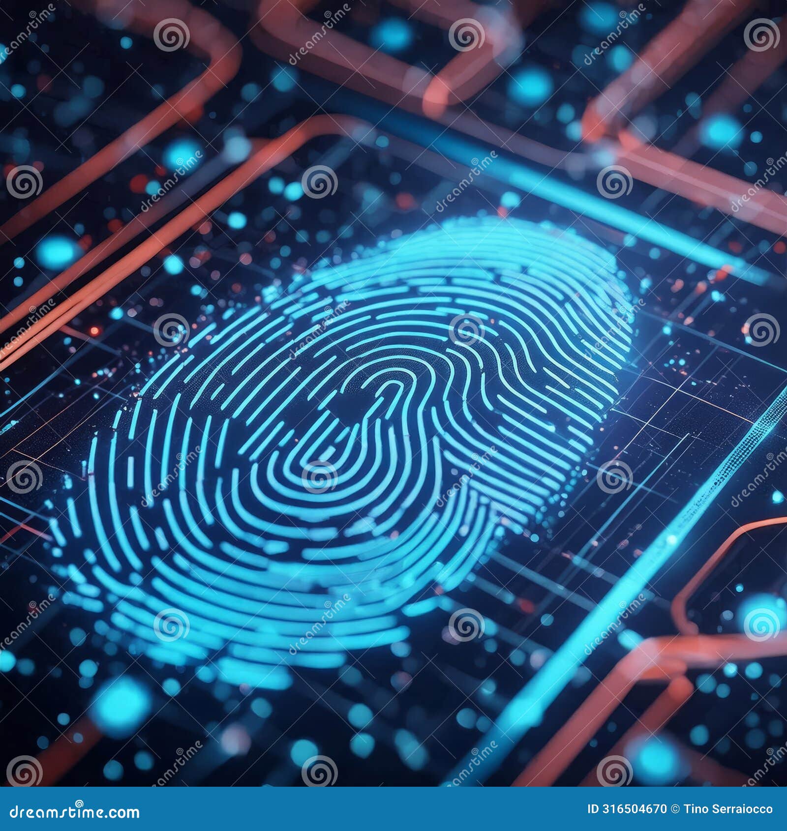 Biometric Security AI Advancement Iris Fingerprint Scanner Lock Cyber ...