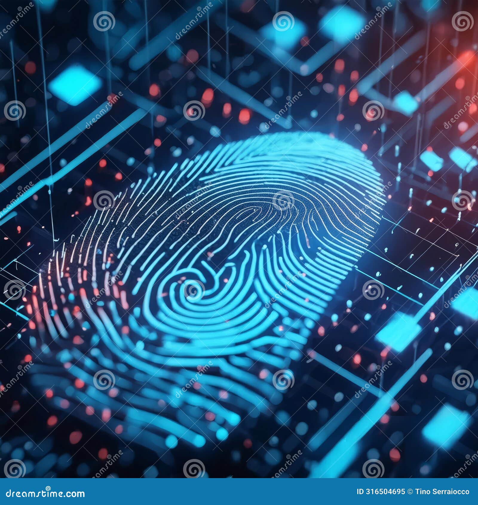 Biometric Security AI Advancement Iris Fingerprint Scanner Lock Cyber ...