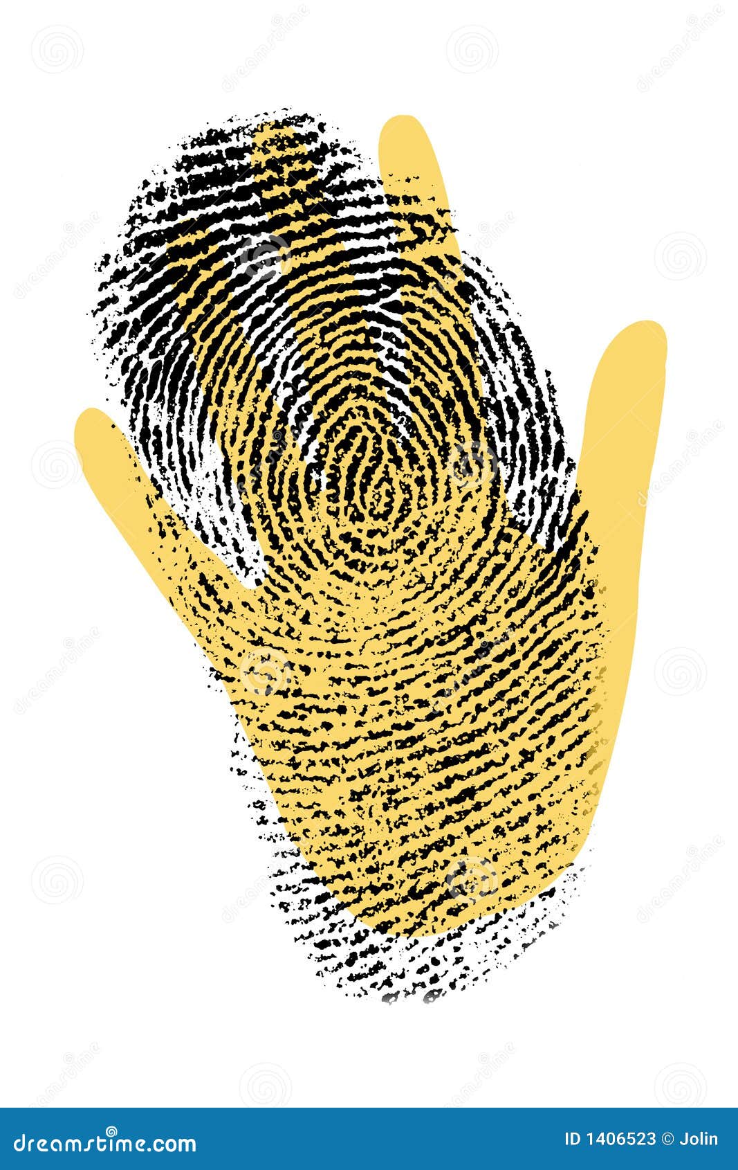 Biometric Security Hand with Finger Print Stock Illustration ...