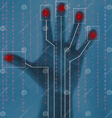 Biometric Security Hand Scan Stock Illustration - Illustration of ...