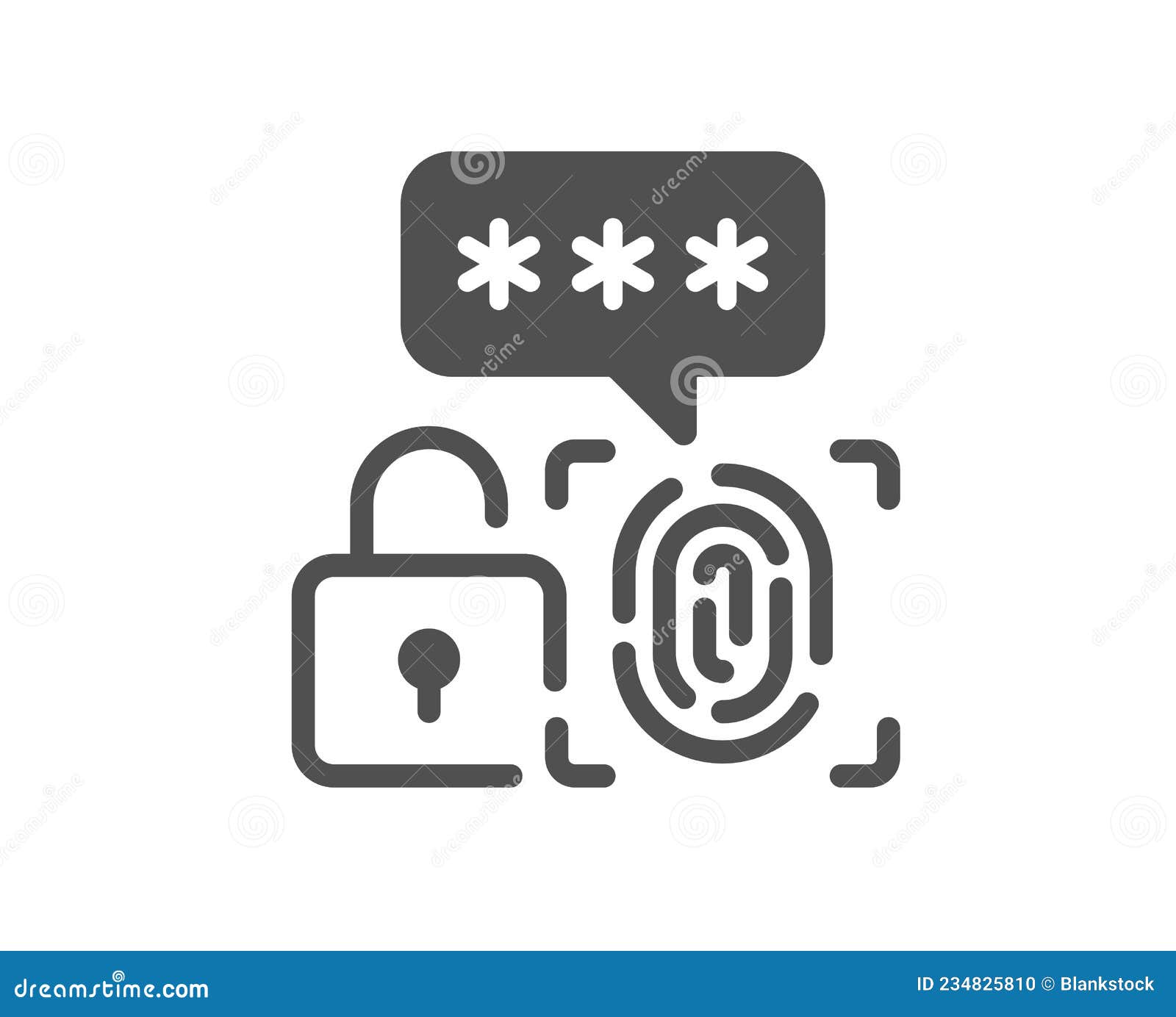 Biometric Security Icon. Fingerprint Scan Sign. Vector Stock Vector ...