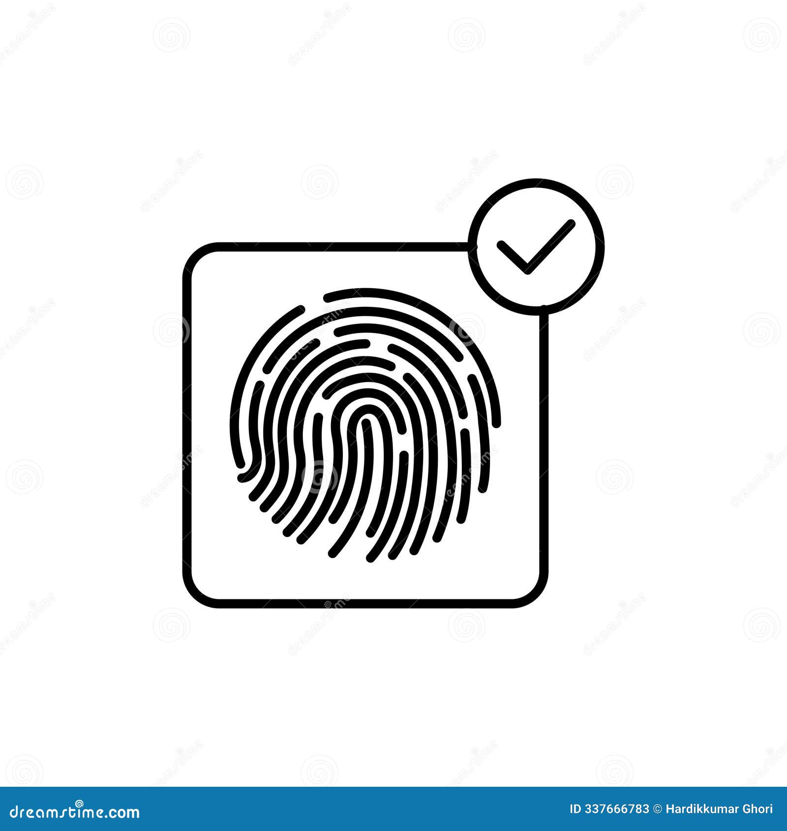 Biometric Security Icon Set. Fingerprint Verificationcheck Vector ...