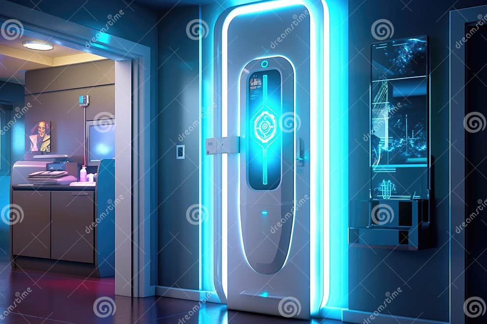 Biometric Security Scanner on a Sleek Door Stock Photo - Image of ...
