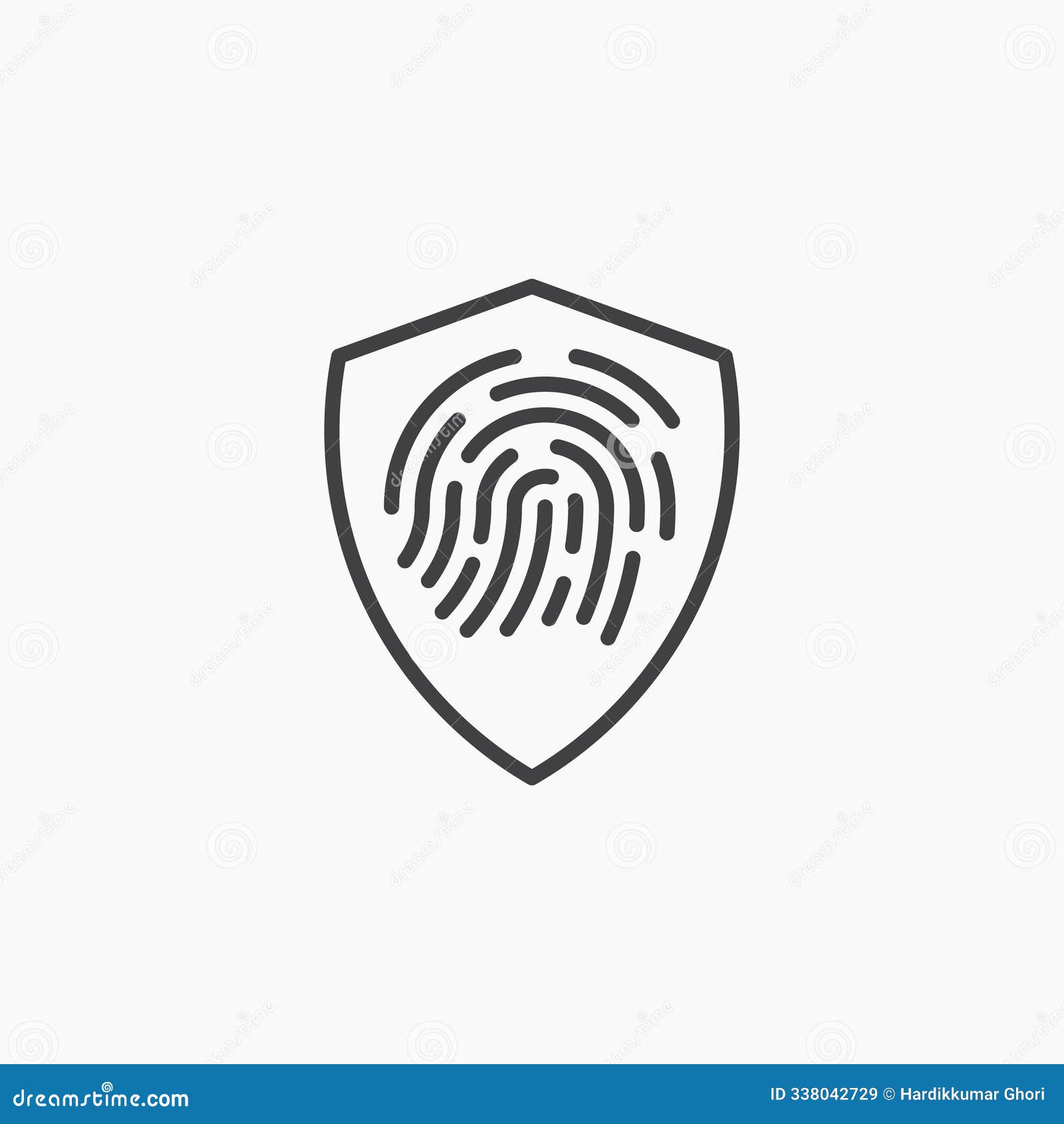 Biometric Securityline in Thin Line Black Color. Flat Simple Vector ...