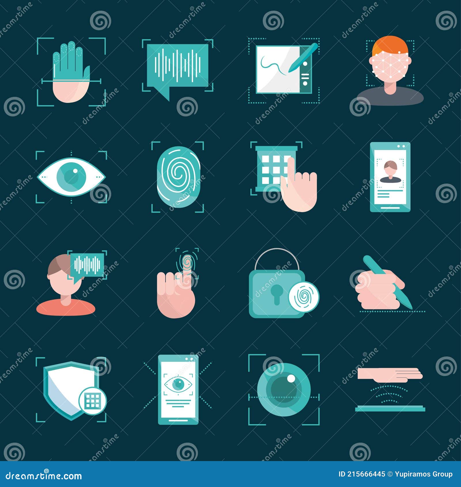 Verification And Authorization Symbols. Set Of Simple Icons In ...