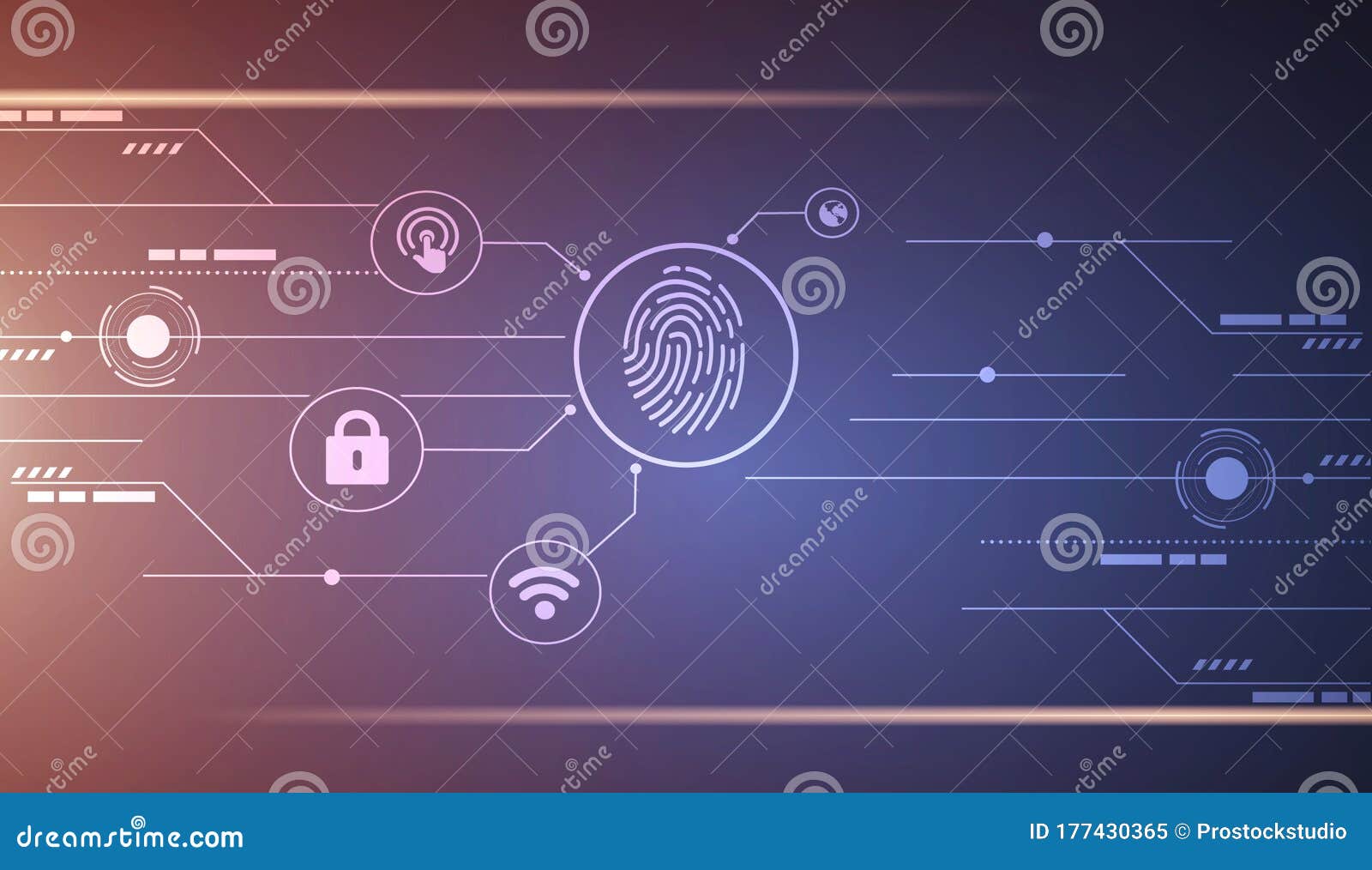 Biometric Verification. Digital Touch Scanner with Fingerprint Lock ...