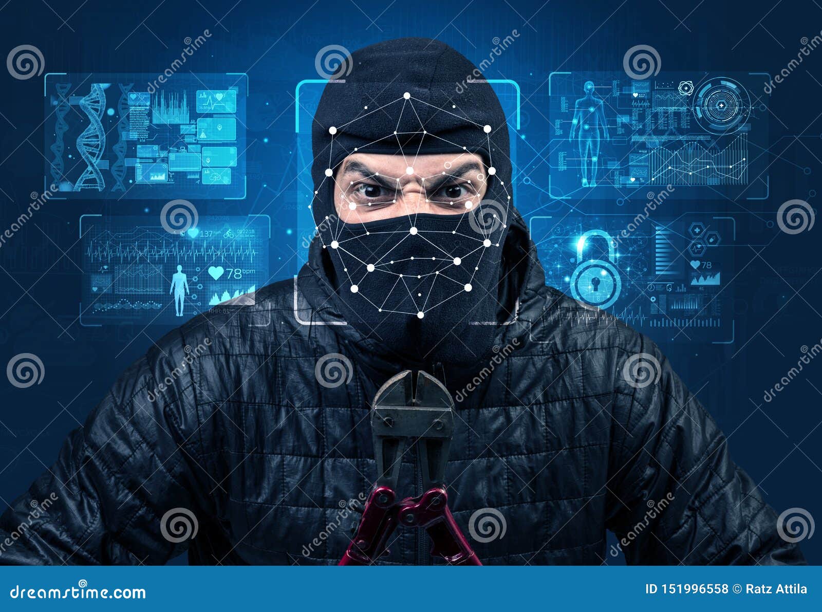 Facial Recognition System Concept Stock Photo - Image of analysis ...