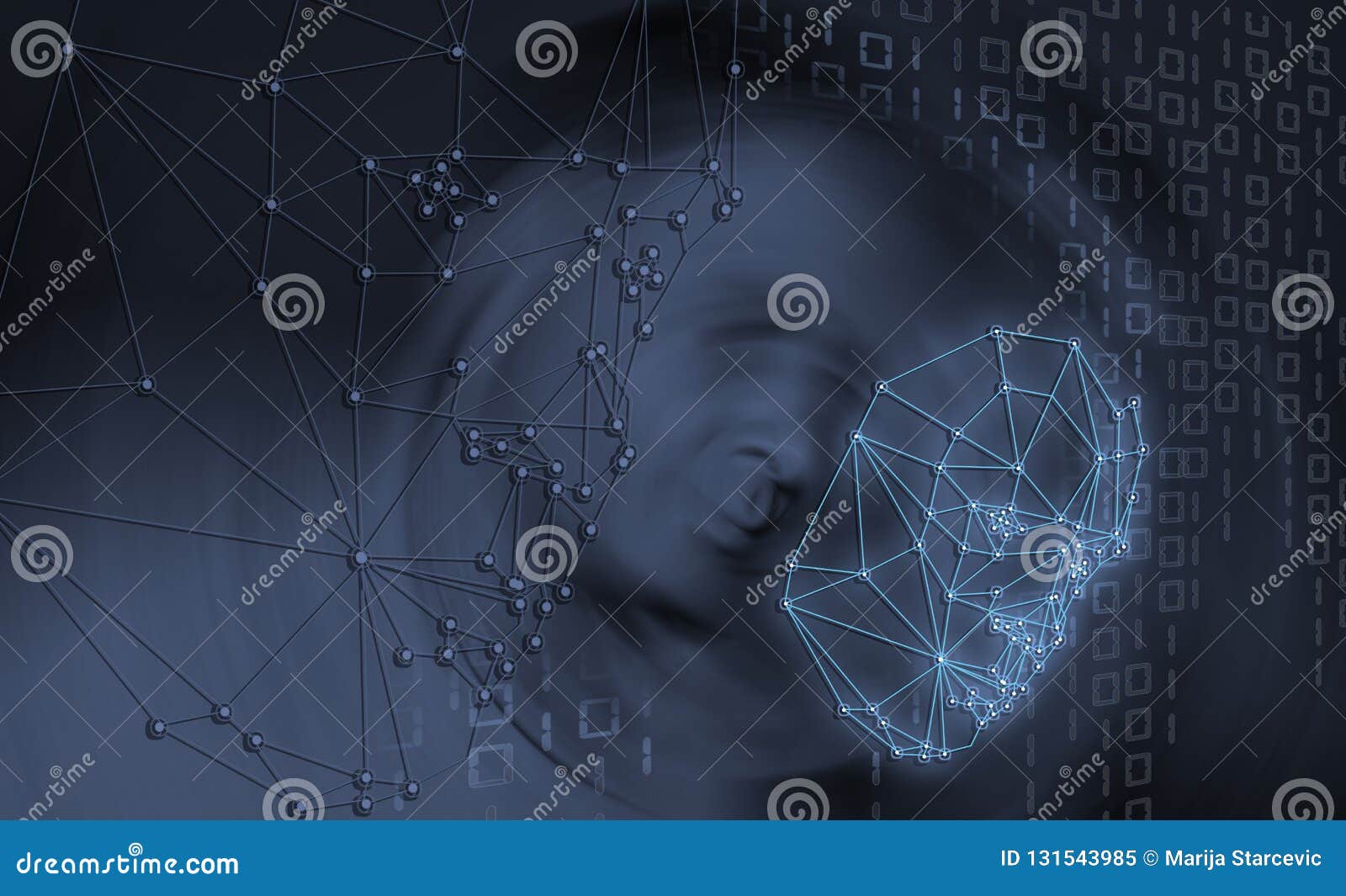 Biometric Verification - Young Man Face Recognition Stock Illustration ...