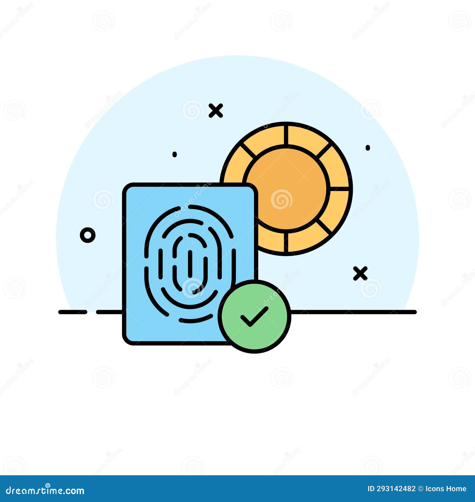 Biometric Verification Vector Design Isolated On White Background ...