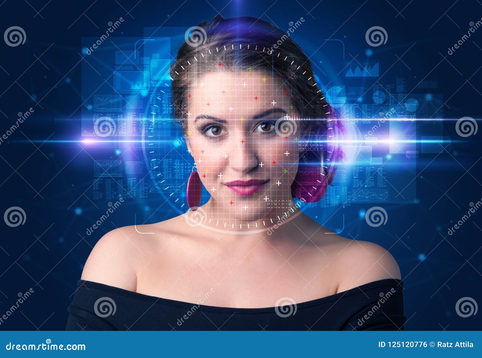 Biometric Verification - Woman Face Detection Stock Photo - Image of ... Biometric Verification - Woman Face Detection Stock Photo - Image of ...