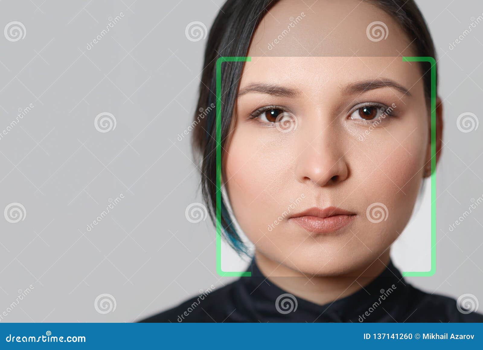 Biometric Verification Woman Face Recognition Detection Security Stock ... Biometric Verification Woman Face Recognition Detection Security Stock ...