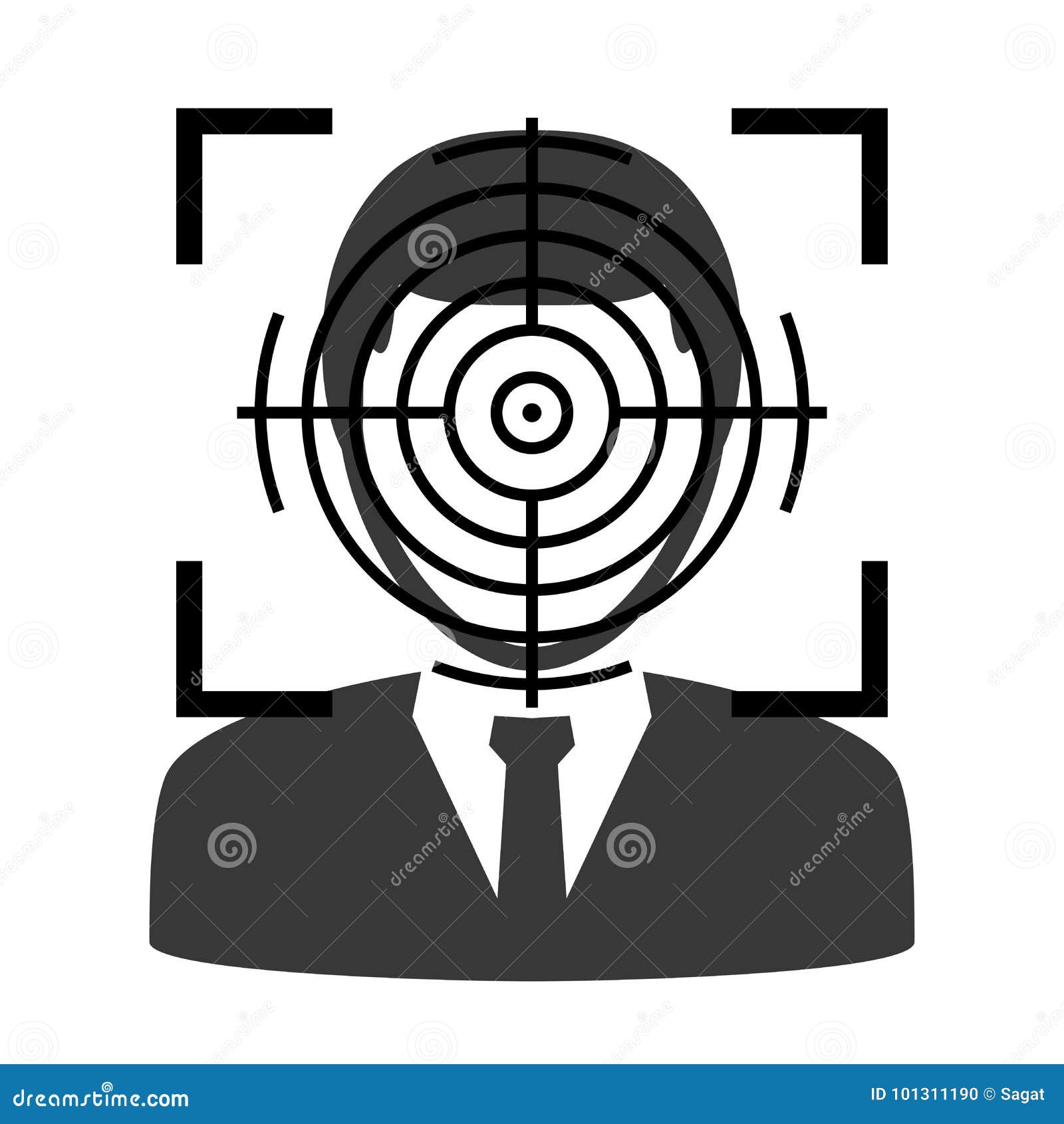 Biometrical Identification. Facial Recognition System Concept. Face ...