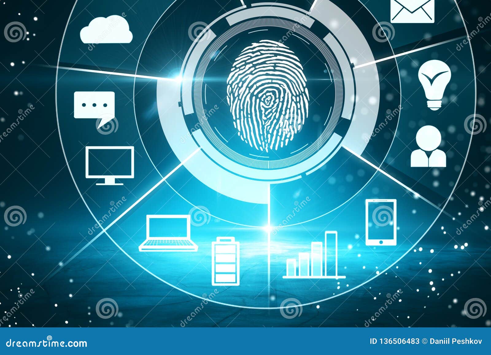 Biometrics and Access Concept Stock Image - Image of biometric, glowing ...