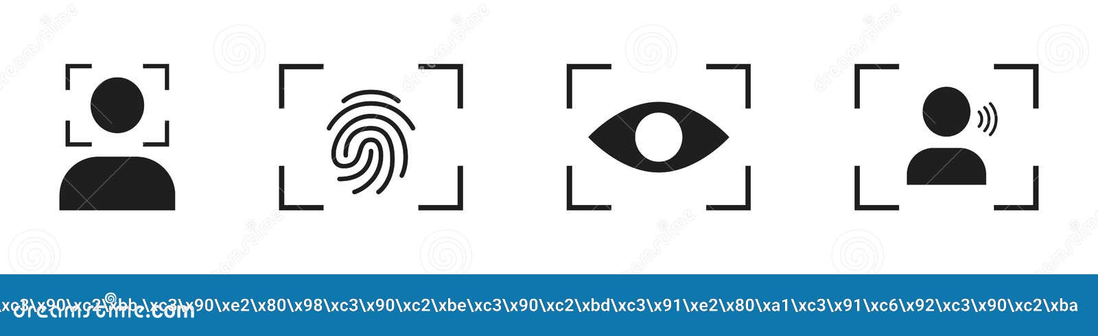 Biometrics Authentication Icons. Face, Eye, Fingerprint and Voice ... Biometrics Authentication Icons. Face, Eye, Fingerprint and Voice ...