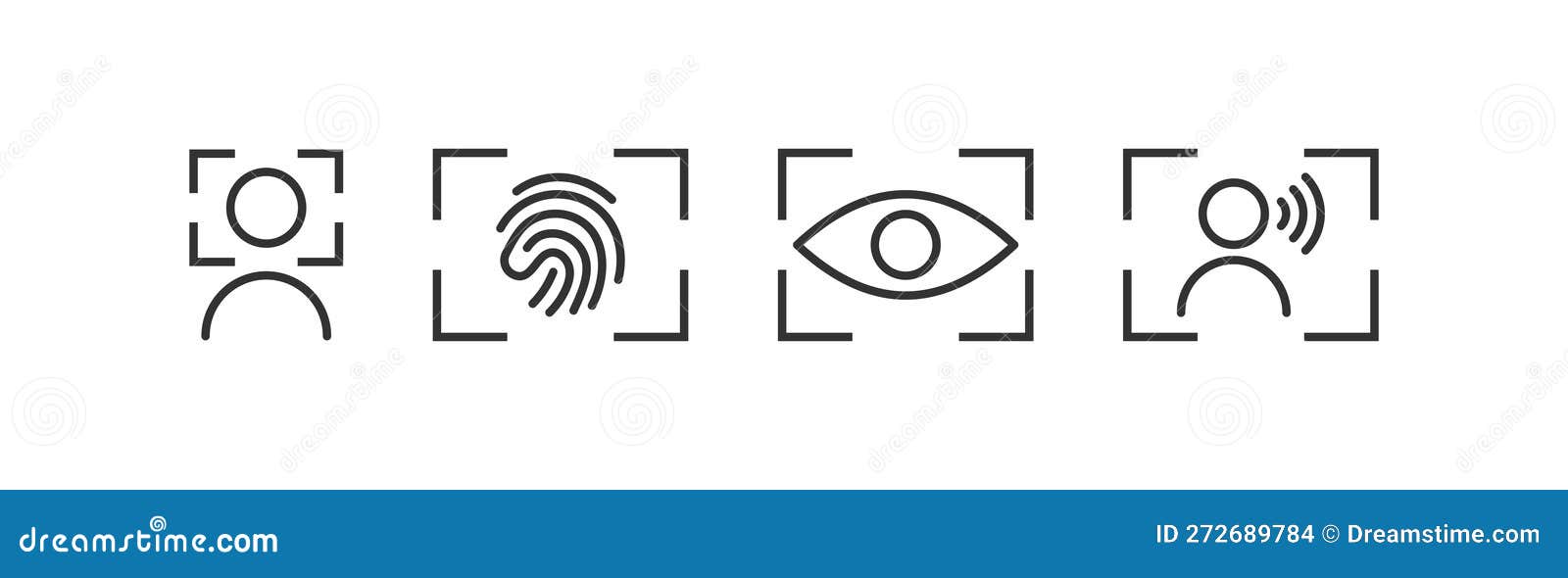 Biometrics Authentication User Icon Scan Id Vector Stock Vector