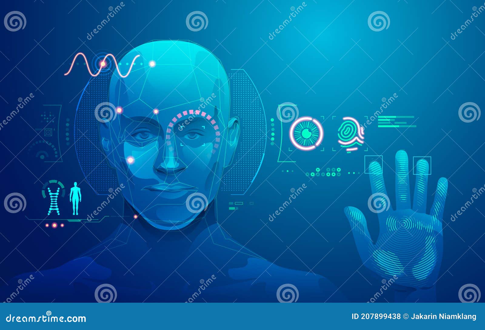 Biometrics stock vector. Illustration of fingerprint - 207899438
