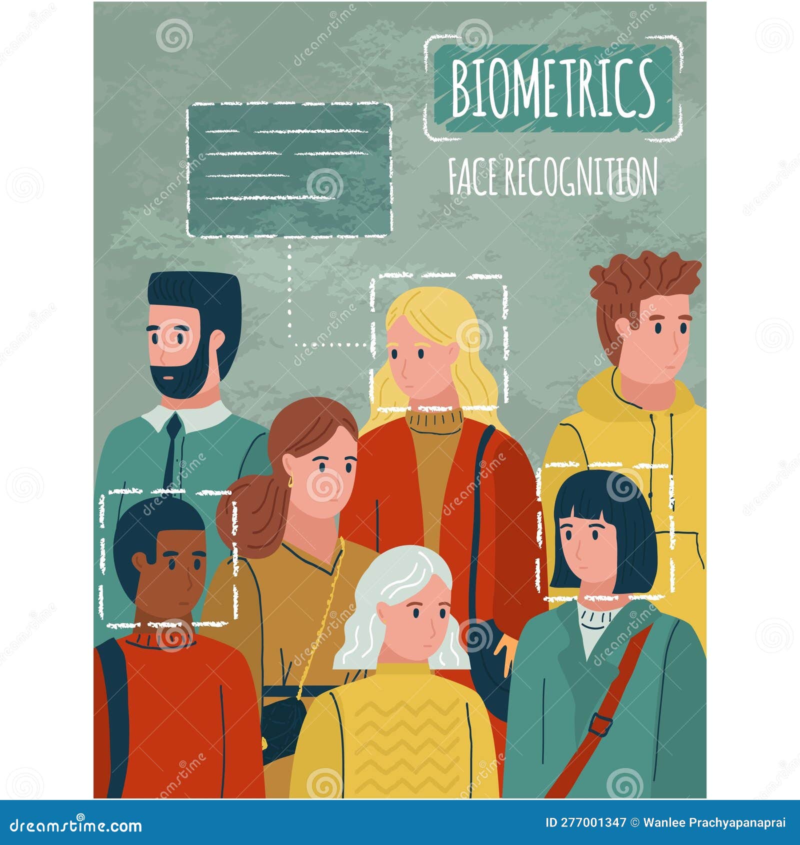 Biometrics Face Recognition Black Symbol Vector Illustration ...