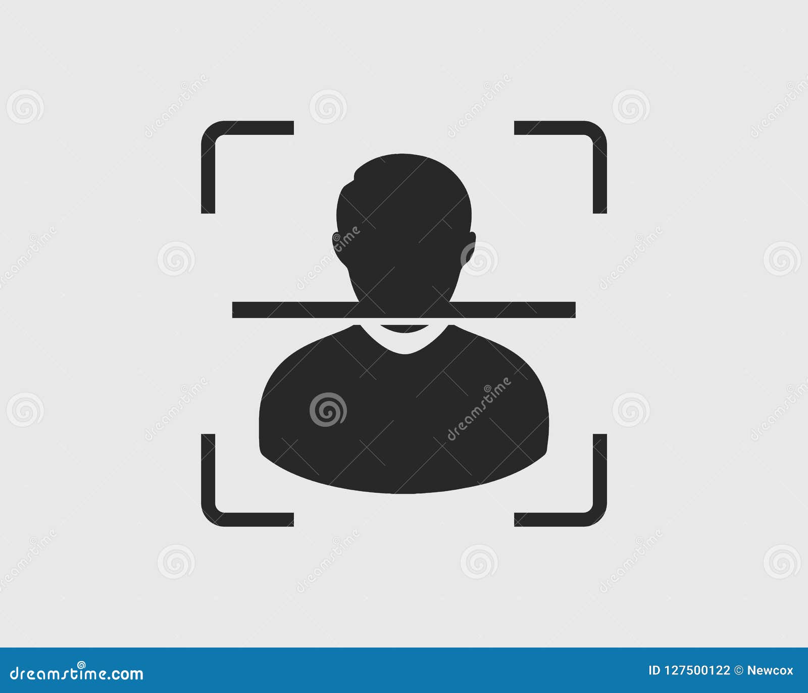 Biometrics Face Recognition Black Symbol Vector Illustration ...