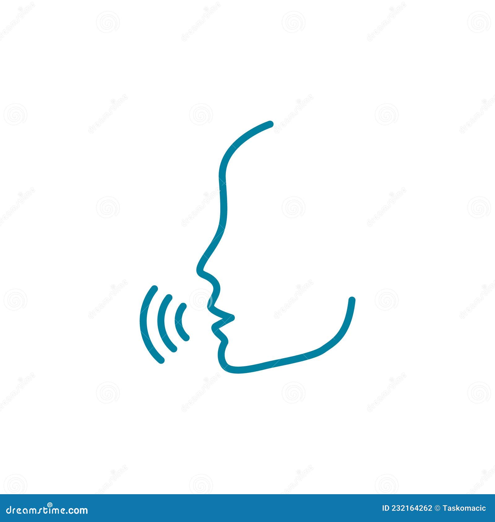 Human Voice Line Icon. Person Speaking with Sound Symbol. Sound of ...
