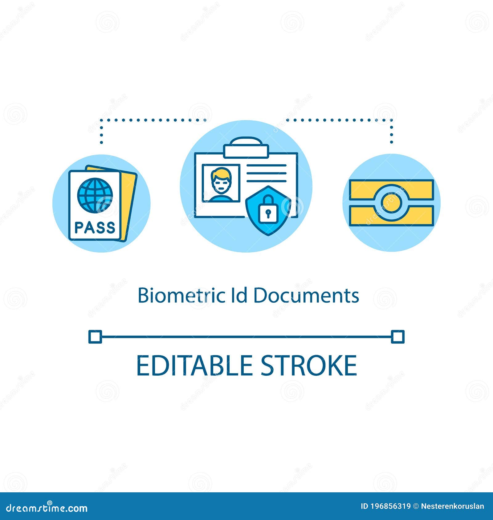 Biometrics ID Documents Concept Icon Stock Vector - Illustration of ...