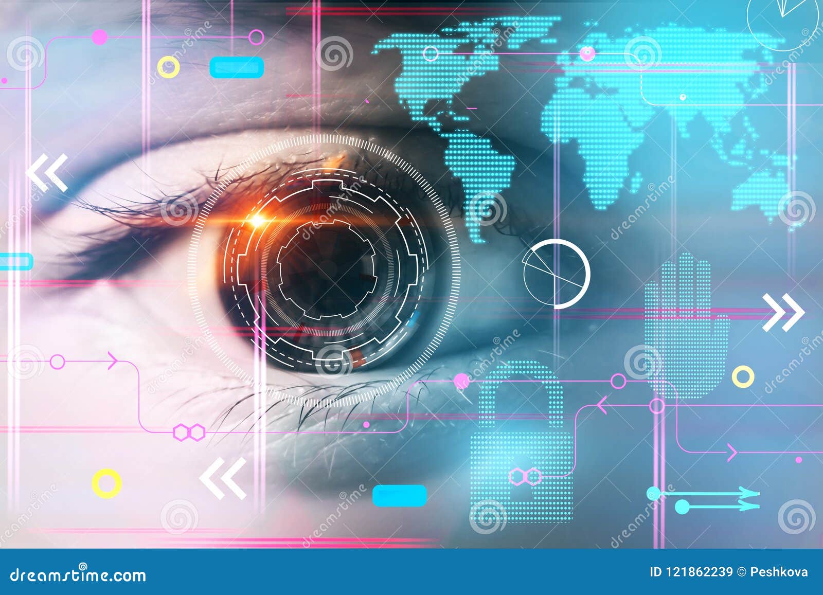 Biometrics, Id and Technology Concept Stock Image - Image of exposure ...