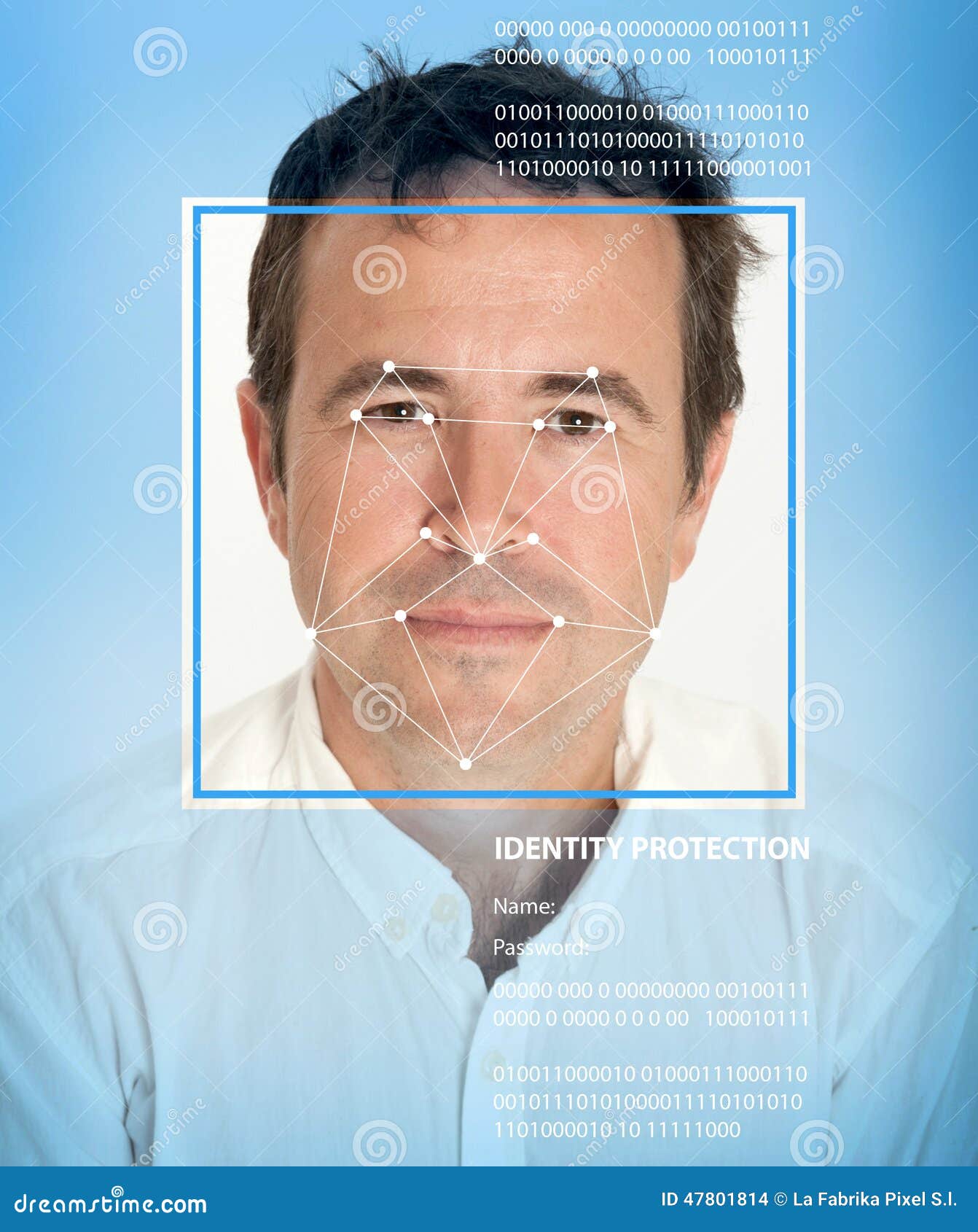 Biometrics, male stock photo. Image of electronics, binary - 47801814