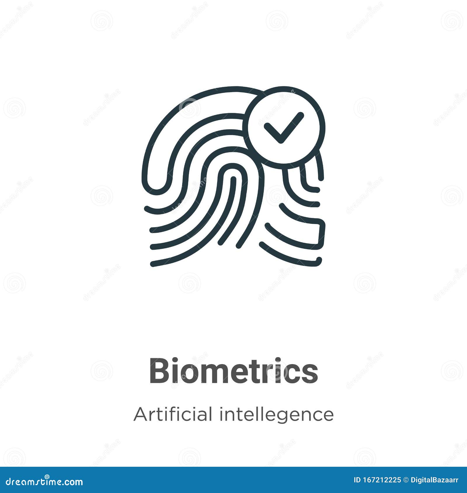 Biometrics Outline Vector Icon. Thin Line Black Biometrics Icon, Flat Vector Simple Element ...