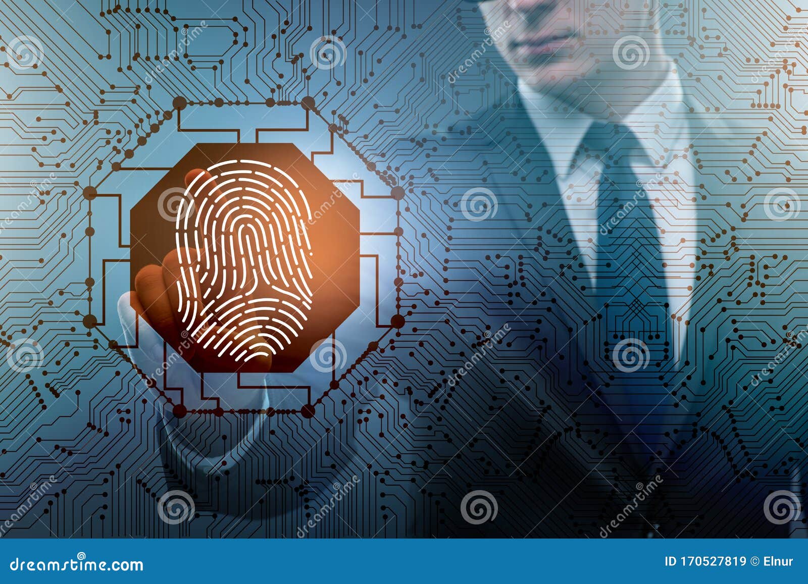 Biometrics Security Access Concept with Fingerprint Stock Image - Image ...