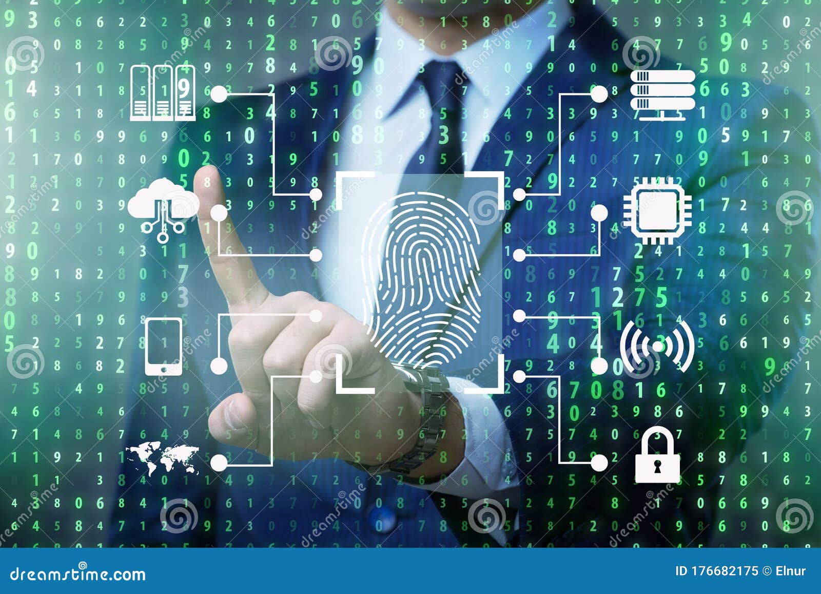 Biometrics Security Access Concept with Fingerprint Stock Image - Image ...