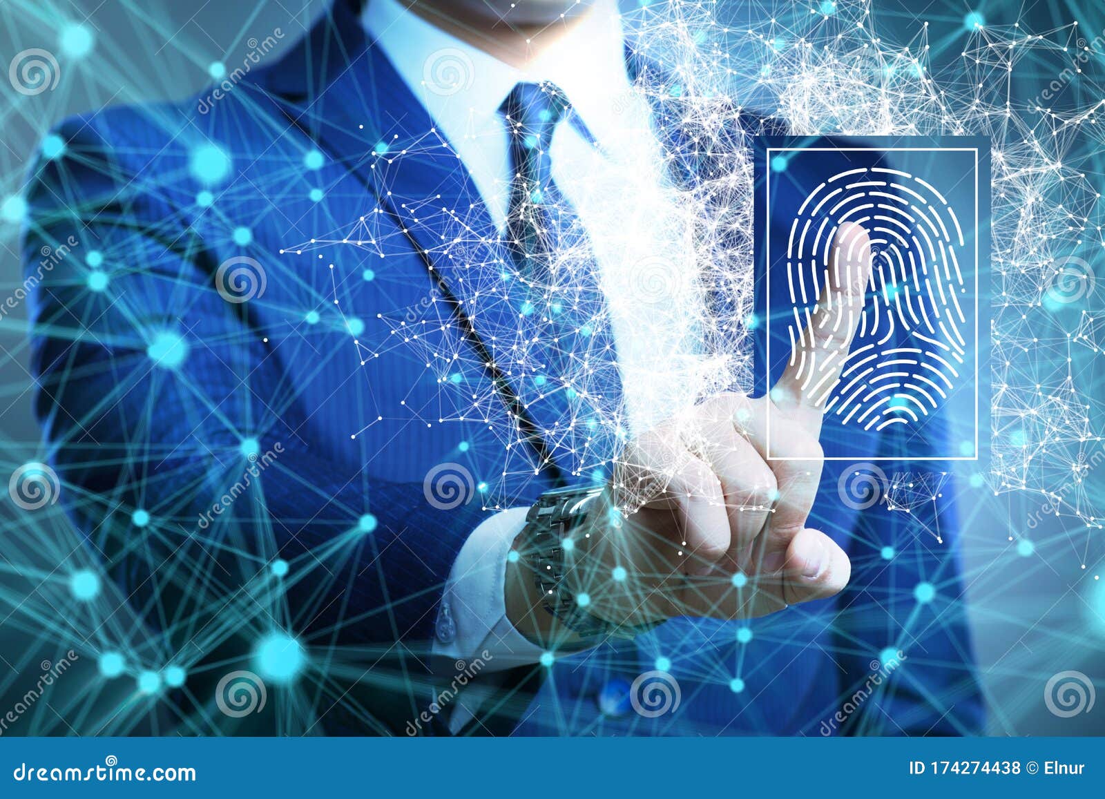 Biometrics Security Access Concept with Fingerprint Stock Photo - Image ...