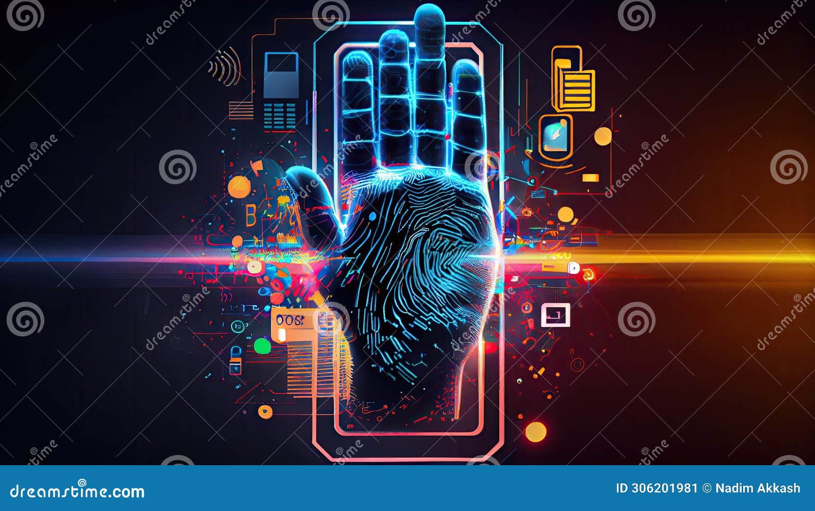 Biometrics Security Innovation Technology Concept Securing Personal ...