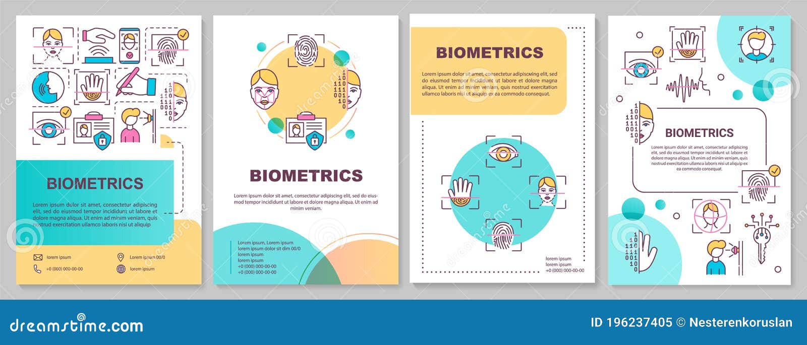 Biometrics Security System Brochure Template Stock Vector ...
