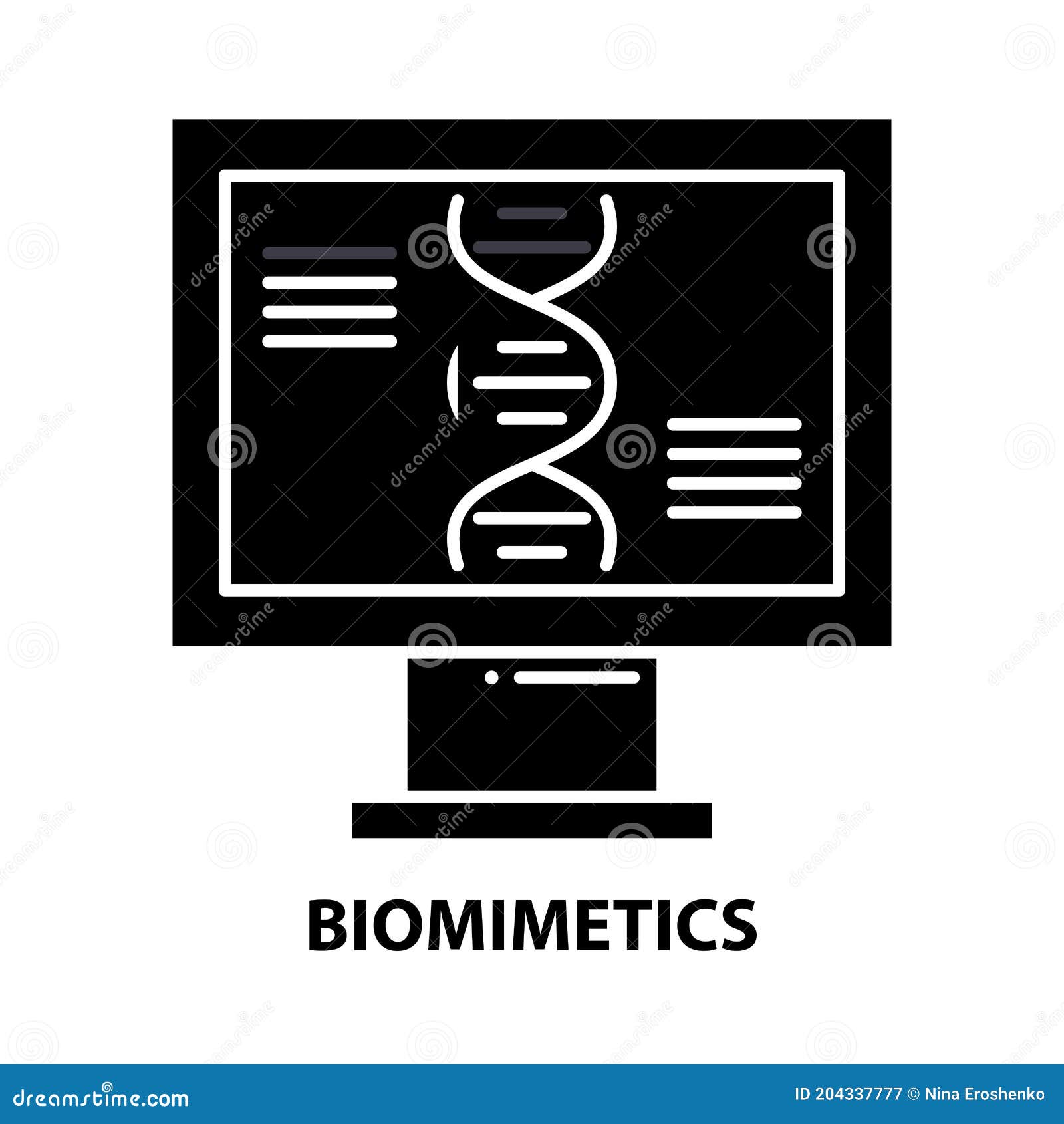 Biomimetics Icon, Black Vector Sign with Editable Strokes, Concept ...