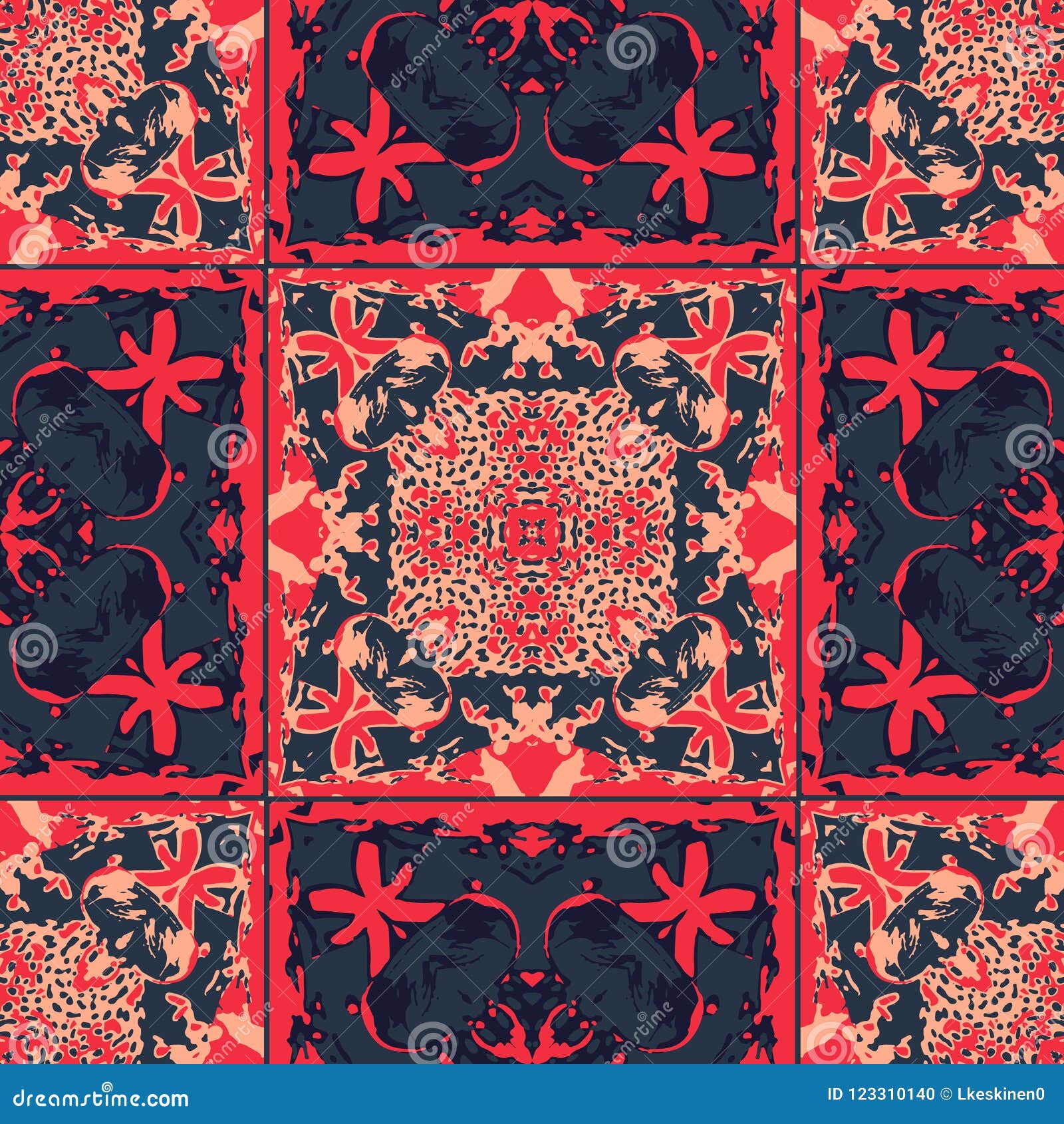 Biomorphic Geometric Tile Seamless Pattern Stock Vector - Illustration ...