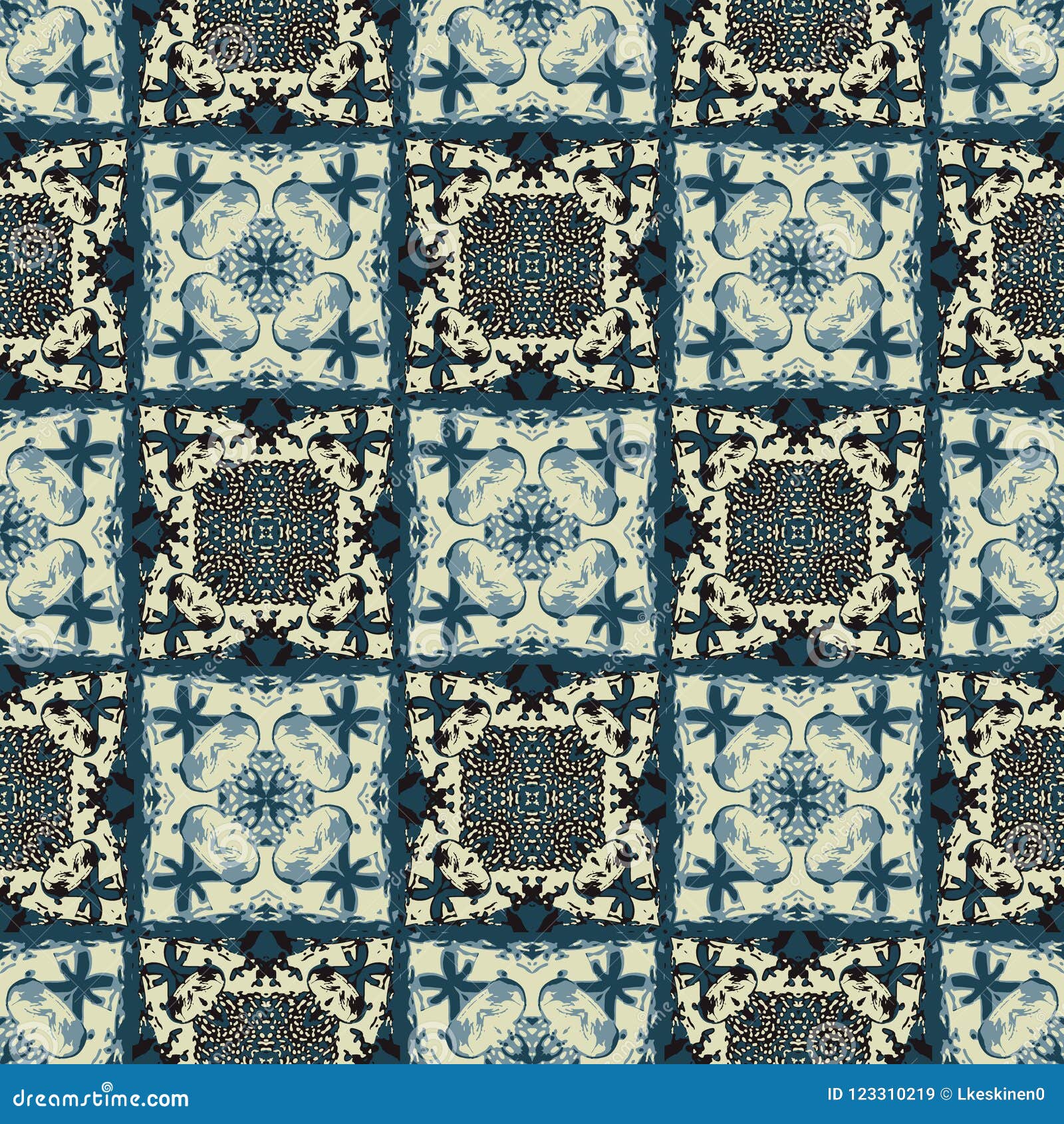 Biomorphic Geometric Tile Seamless Pattern Stock Vector - Illustration ...