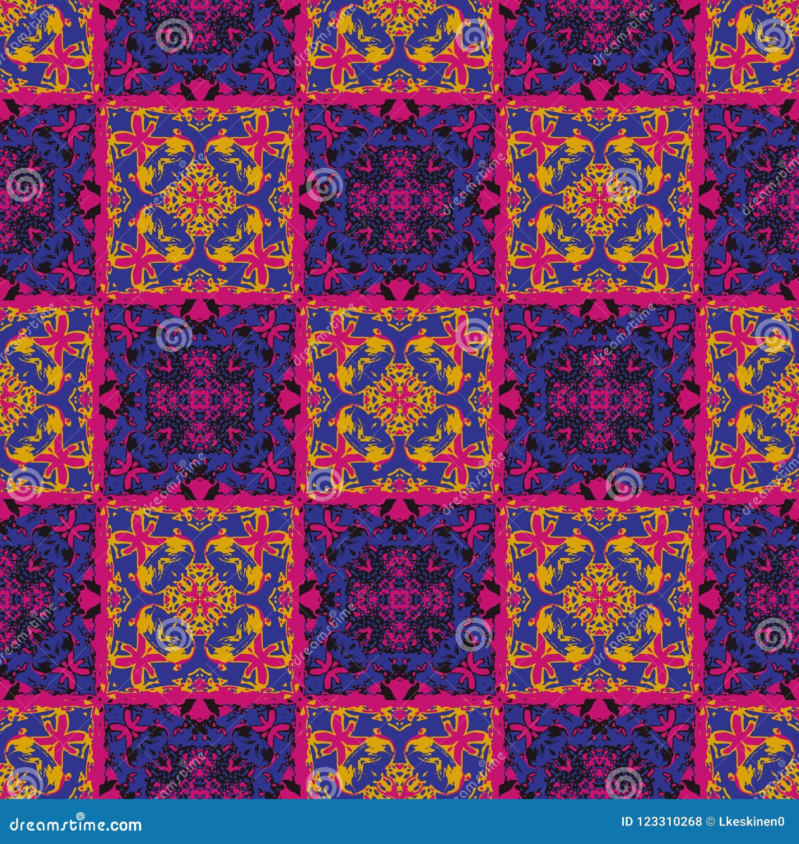 Biomorphic Geometric Tile Seamless Pattern Stock Vector - Illustration ...