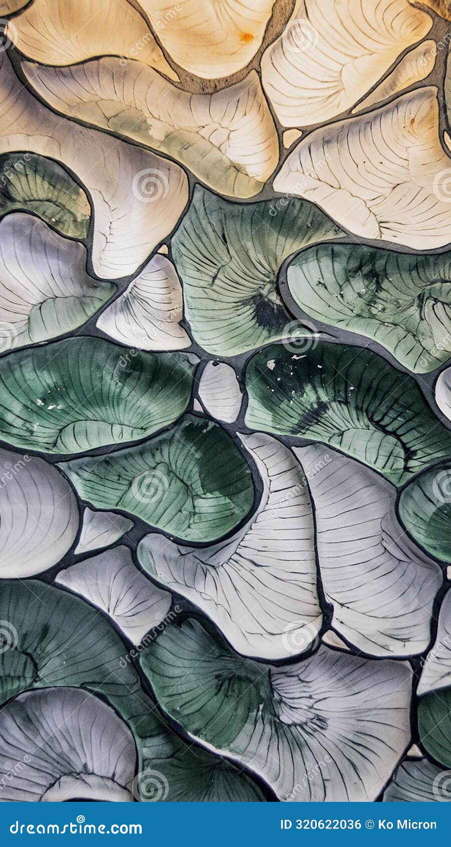 Biomorphic Green Abstract: Overlapping Shapes in Harmonious Dance Stock ...