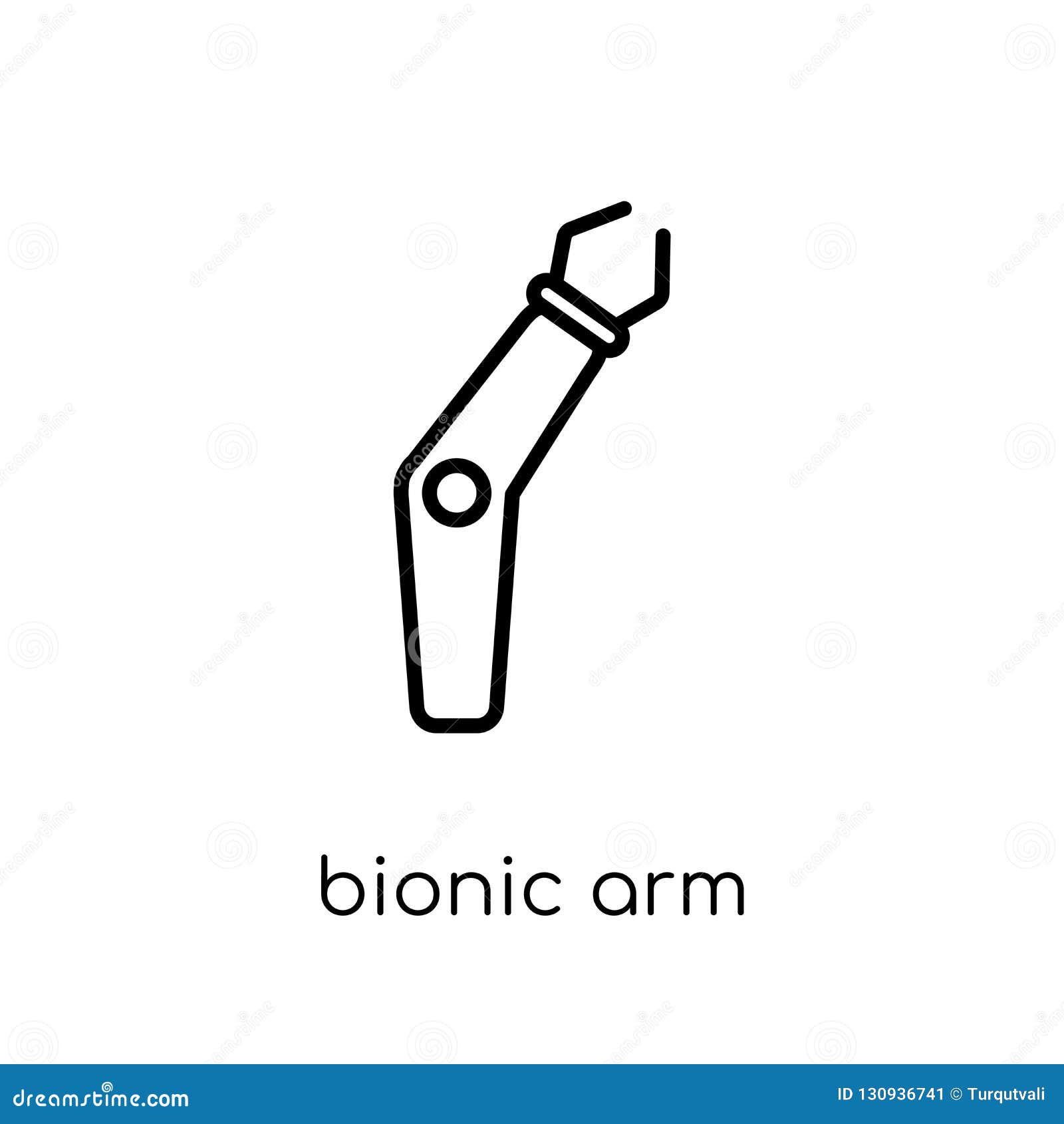 Bionic Arm Linear Icon. Modern Outline Bionic Arm Logo Concept O ...