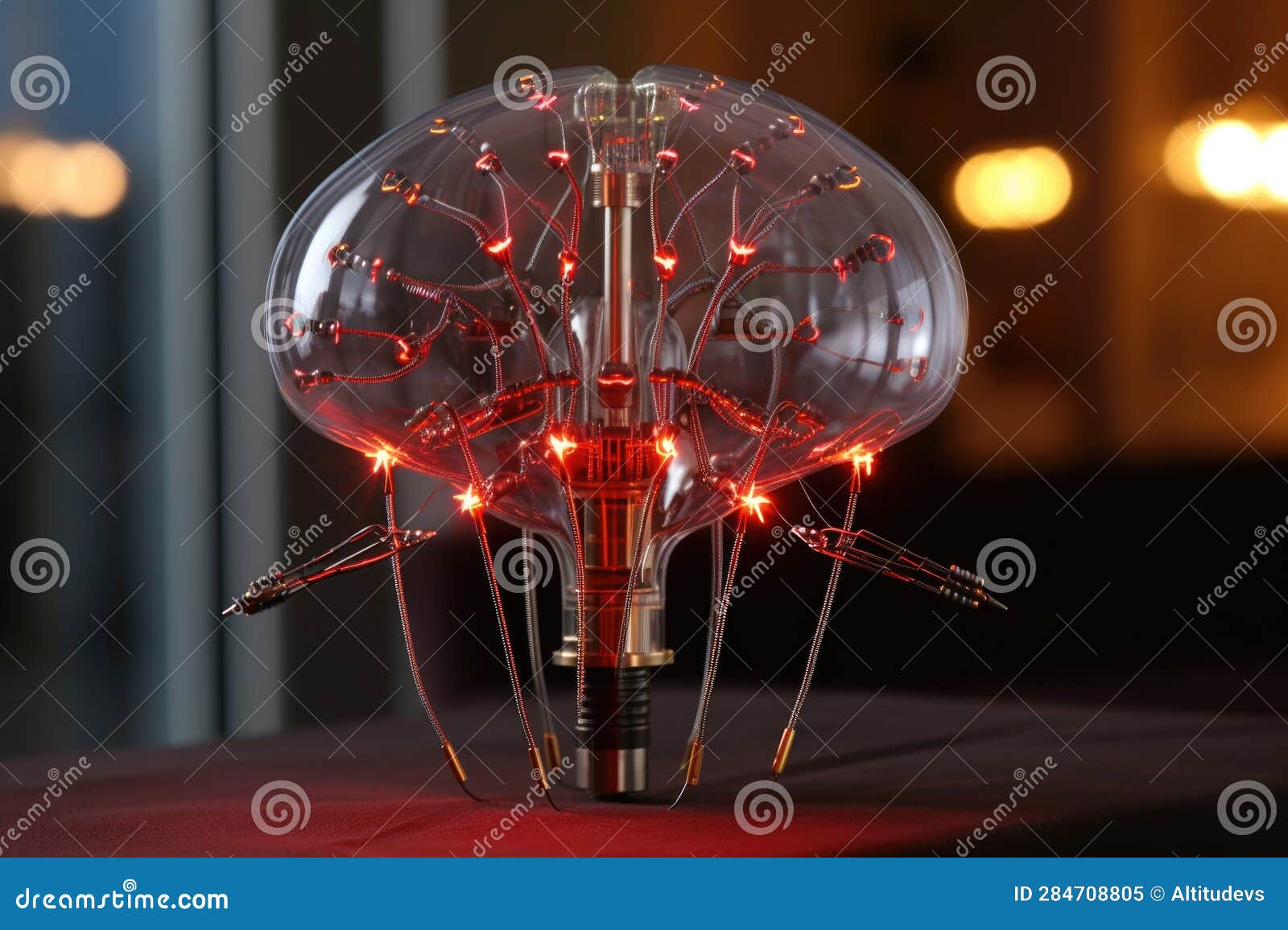 Bionic Brain Implant with Glowing Neural Connections Stock Image ...