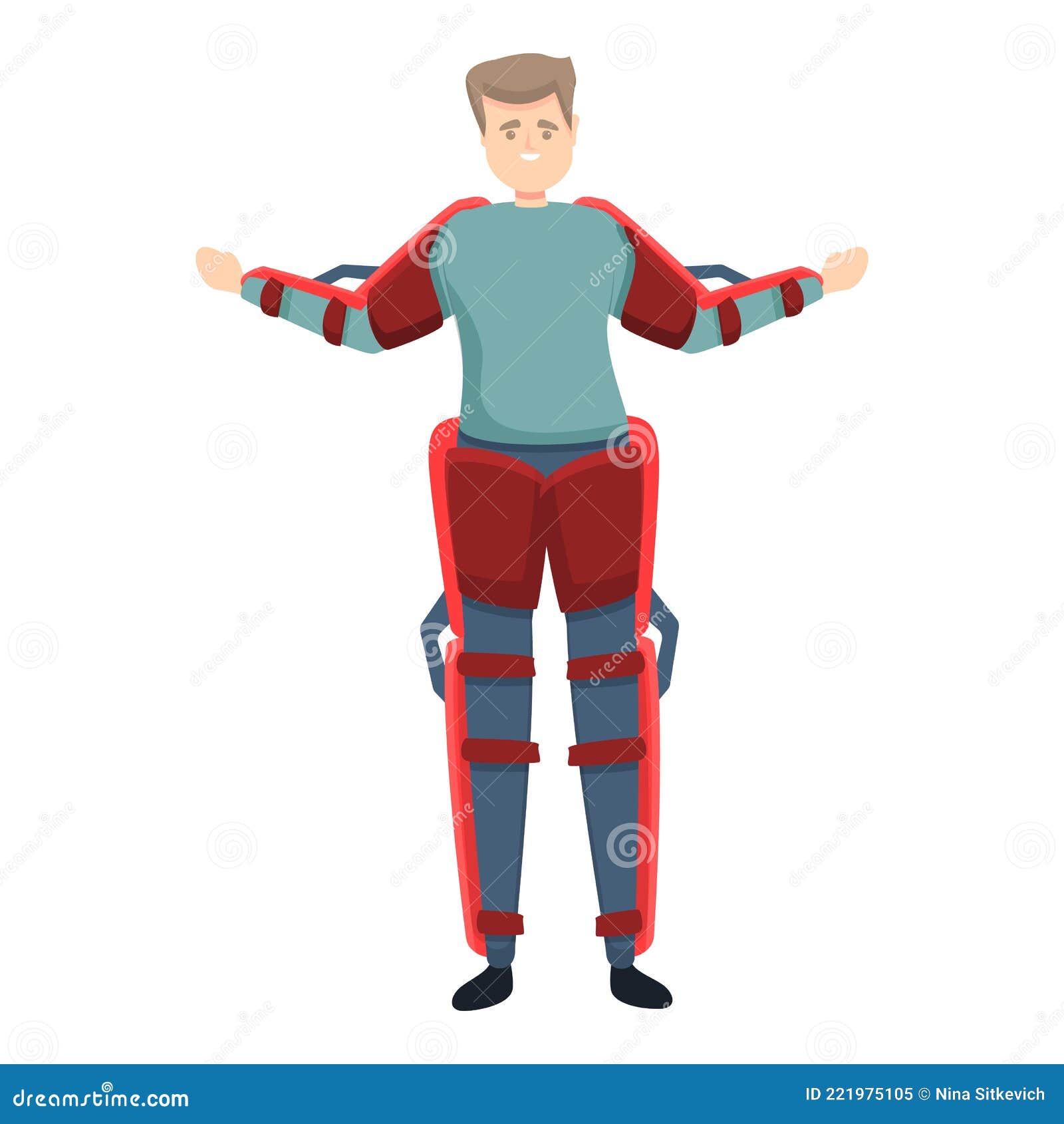 Bionic Exoskeleton Icon, Cartoon Style Stock Vector - Illustration of ...