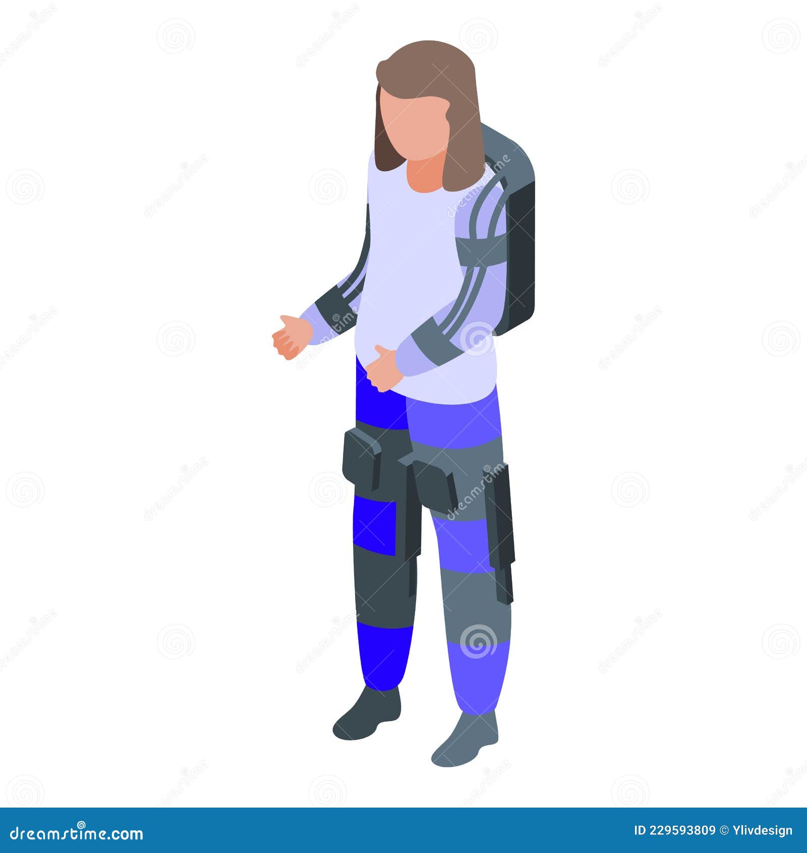 Bionic Exoskeleton Icon Isometric Vector. Robot Suit Stock Vector ...