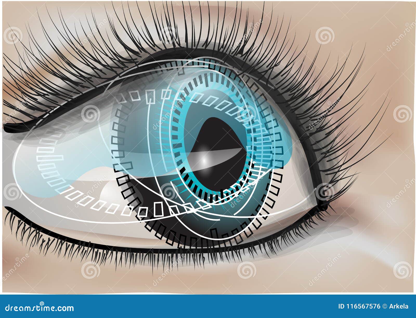 Bionic human eye stock vector. Illustration of vector - 116567576