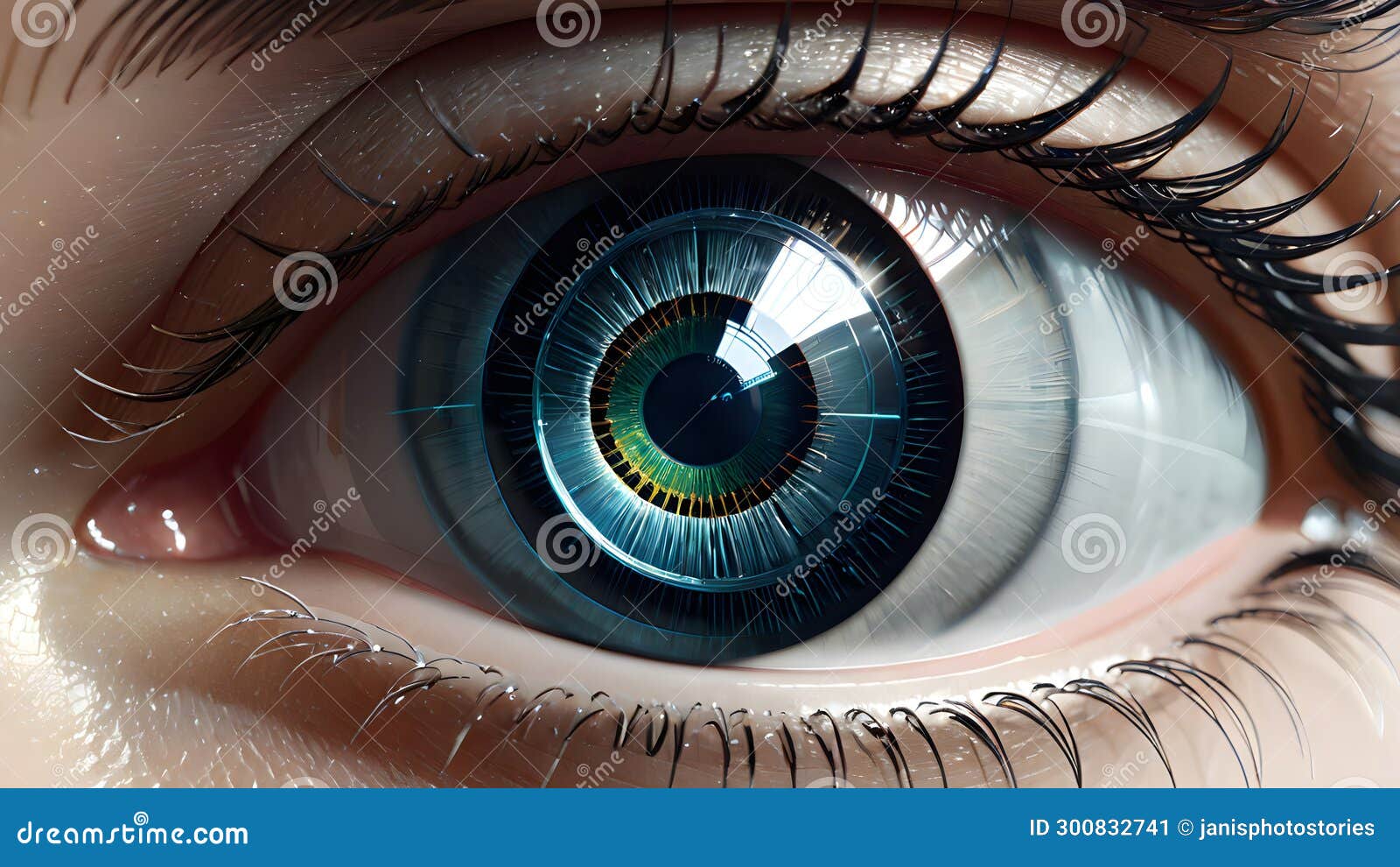 Bionic Eye Clear Sharp Details. Generative AI Stock Image - Image of ...