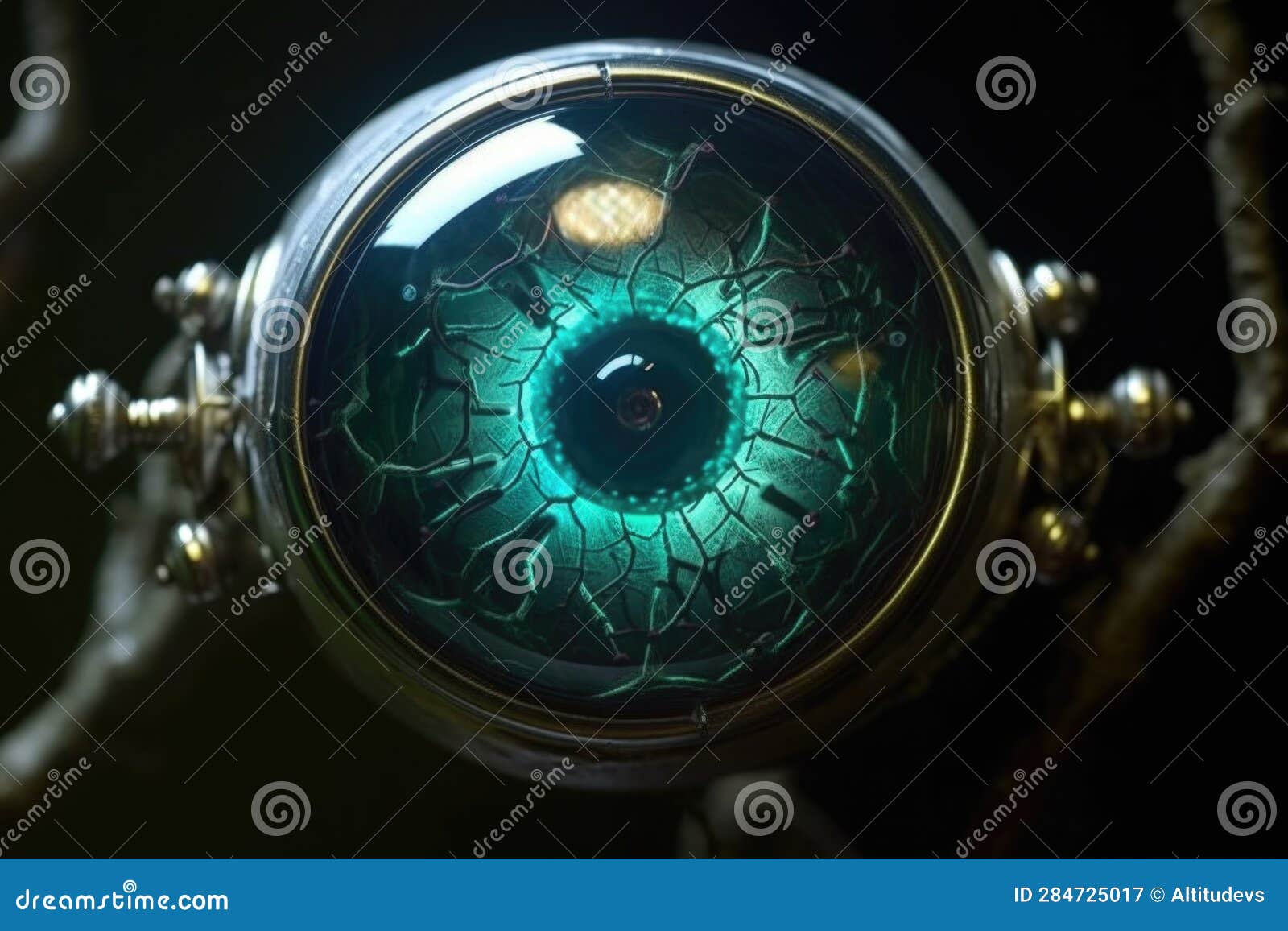 Bionic Eye Glowing in the Dark Stock Illustration - Illustration of ...